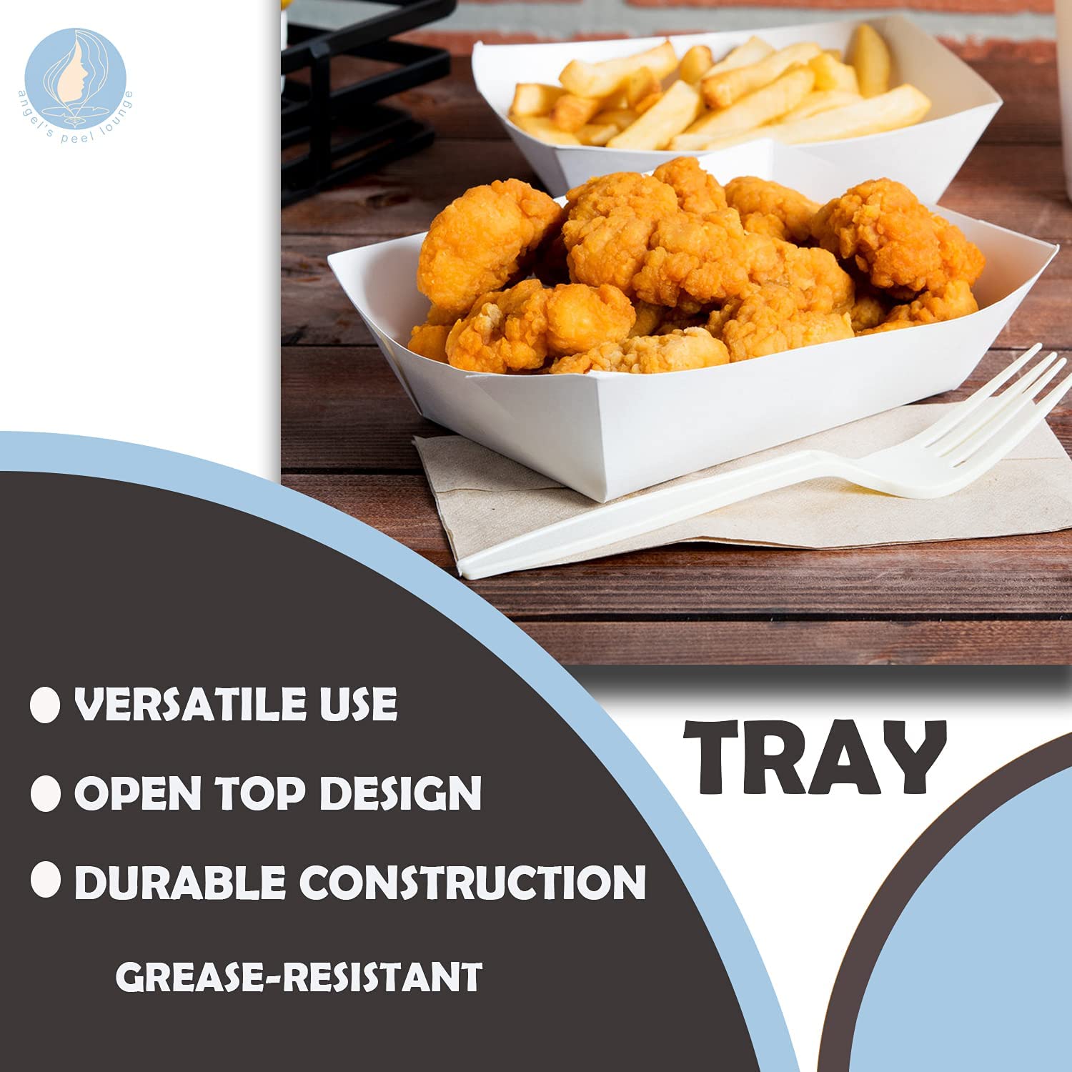 White Paper Food Tray - Goodies Are Us