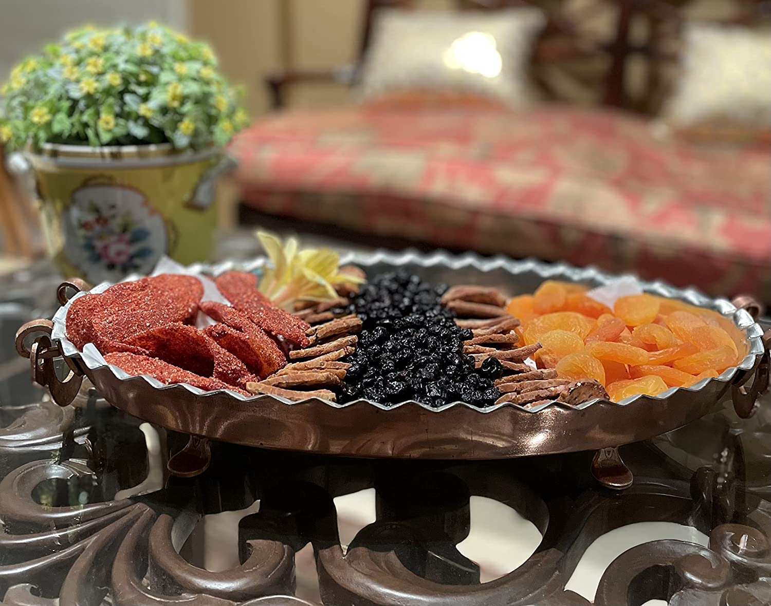 100% Pure Copper Plate – Copper Dinner Platter– Kitchen Fruit Serving ...